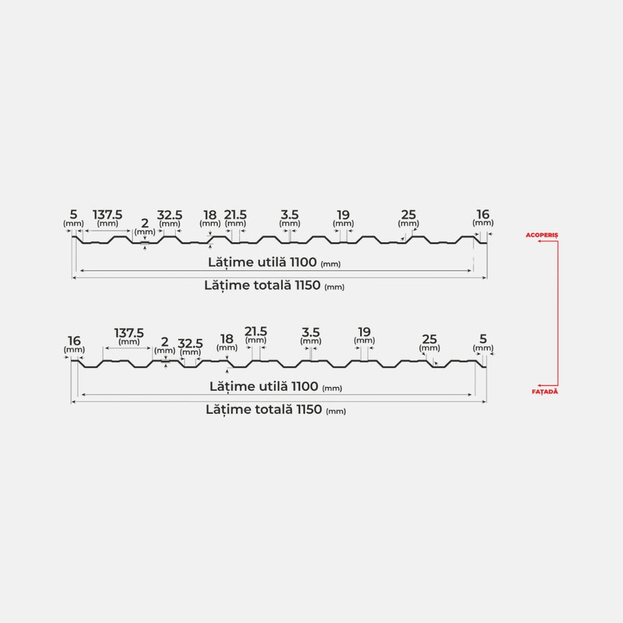 Tabla Cutata T18 Bilka - Garantie pana la 30 ani | Velka